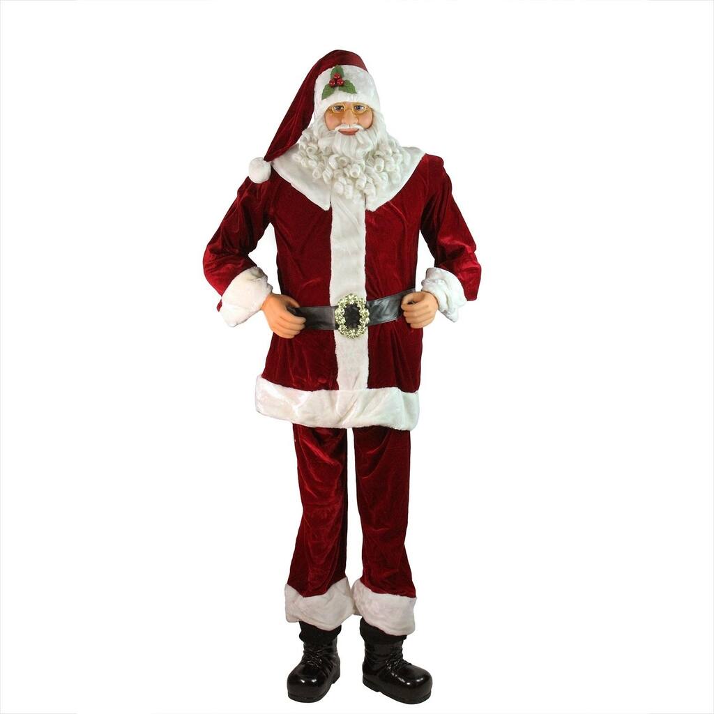 Huge 6 Foot Life-Size Decorative Plush Christmas Santa Claus Figure ...