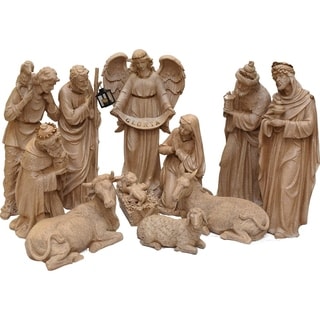 11-Piece Speckled Brown Traditional Religious Christmas Nativity Set 22 ...