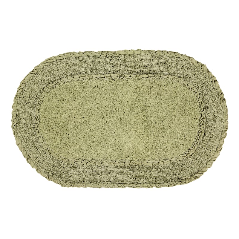 Double Ruffle Bath Rug 21"x34" - Overstock - 17783564