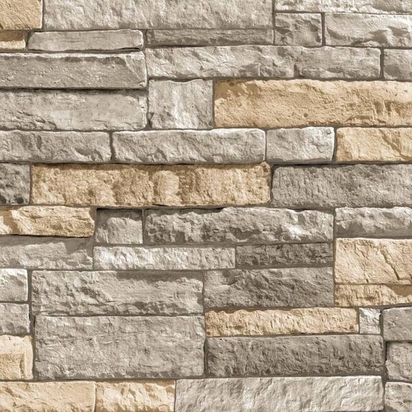 Ledgestone Grey/ Terracotta Wallpaper - Bed Bath & Beyond - 17805767