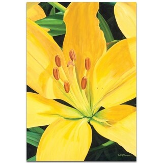 Cathy Pearson 'Heart of a Yellow Lily' 22in x 32in Traditional Wall Art ...