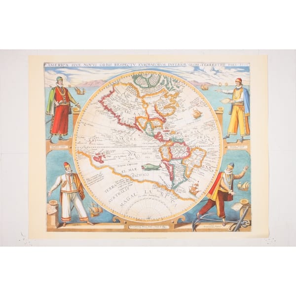Americae II Theodore De Bry premium Art Print of Vintage Maps - Bed ...