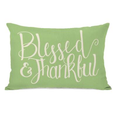 Blessed and Thankful - Green Throw Pillow by OBC - Overstock - 17829100
