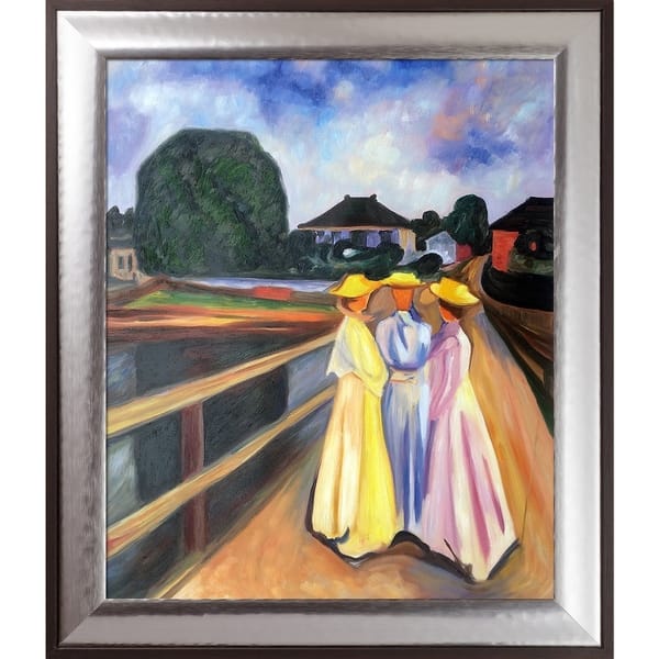 La Pastiche Edvard Munch 'Three Girls on the Jetty, 1903' Hand Painted ...