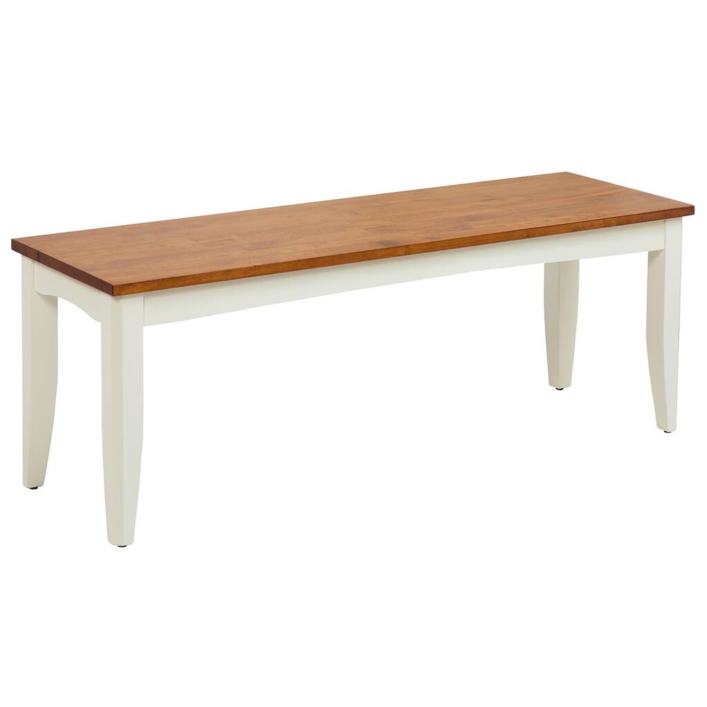 Solid Wood Sturdy Dining Bench / Modern Kitchen Bench, Oak And White ...