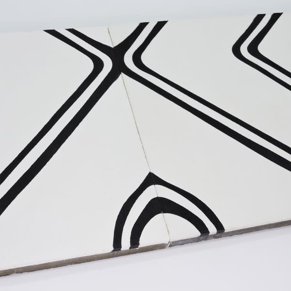 Handmade Chawen in White and Black Tile - Bed Bath & Beyond - 17834068