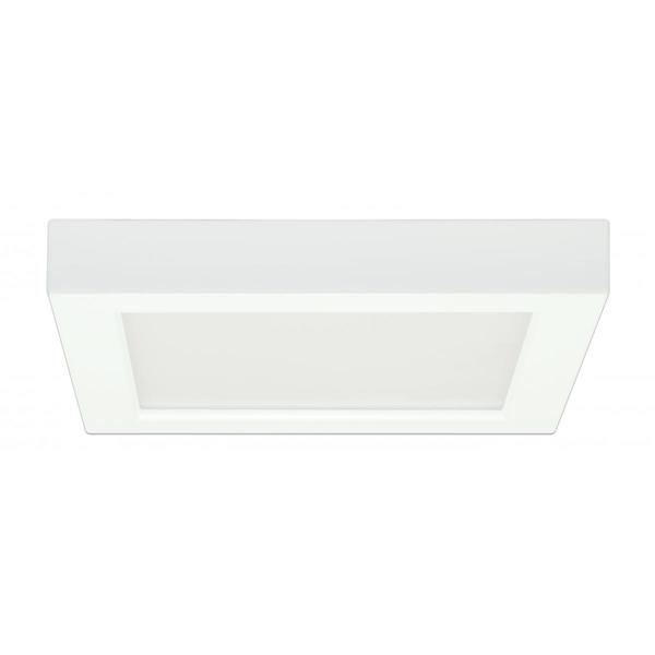 Satco 13.5W 7" Flush Mount LED Fixture - Square Shape - 3000K - White Finish - 120V - 90CRI ...