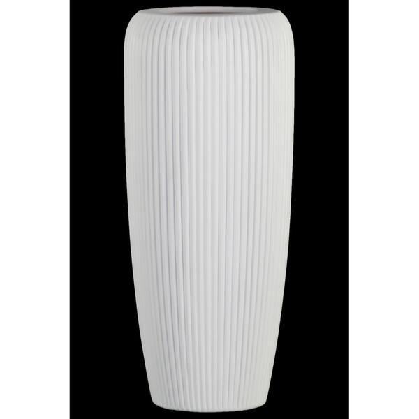 UTC53000: Ceramic Tall Cylinder Vase with Ribbed Design Body and ...