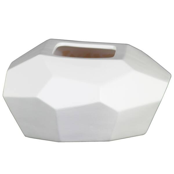 UTC53026: Ceramic Patterned Irregular Round Vase with Square Mouth and ...