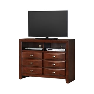 Emily Fully Assembled TV Chest, Cherry Wood Finish - Bed Bath & Beyond ...