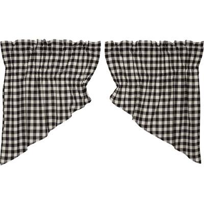 Buffalo Black Check Prairie Swag Set - 36" x 36" - Overstock - 17926291