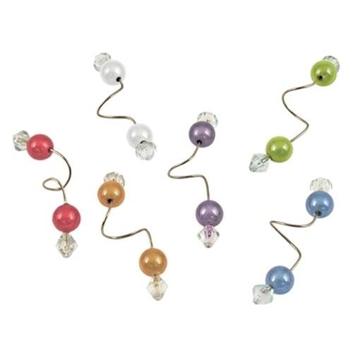 Beaded Stemware Wine Charms by Blush - Set of 6 - Overstock - 17926503