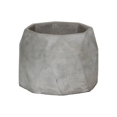 UTC51109 Cement Pot Concrete Finish Gray - Overstock - 17931651