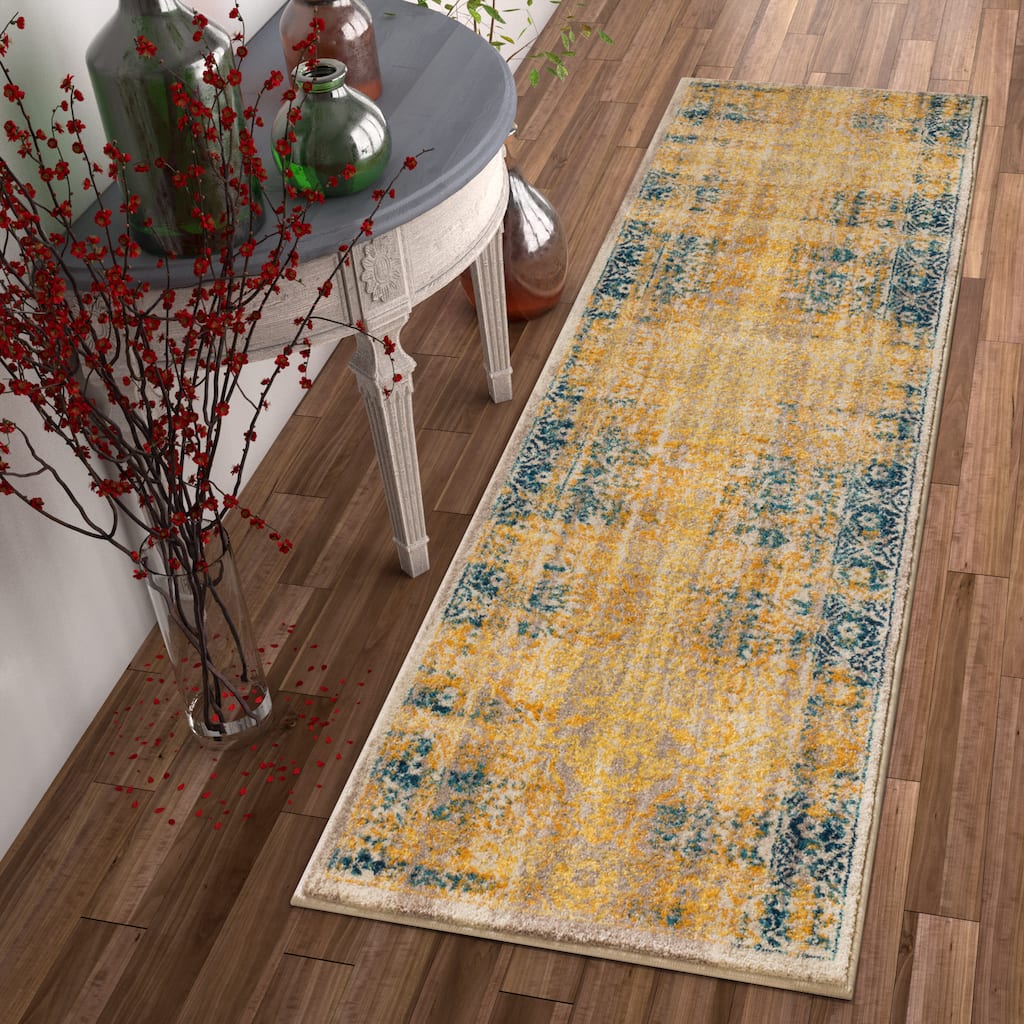 Well Woven Bohemian Vintage Yellow Runner Rug - 2'3" x 7'3" - Overstock ...