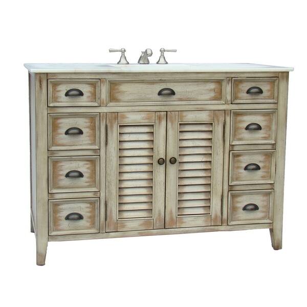 Modetti Palm Beach 47-inch Single Sink Bathroom Vanity with Marble Top ...