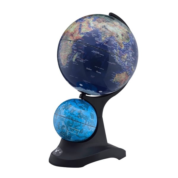 Dual Globe with Constellation, Black Acrylic Base, 17.5-inch - Bed Bath ...