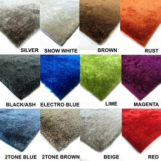 Solid Color Shag Area Rug in Hand Tufted and Handmade Weaving Technique ...