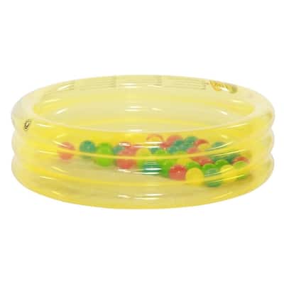 36" Transparent Yellow Inflatable Children's Play Pool Ball Pit ...