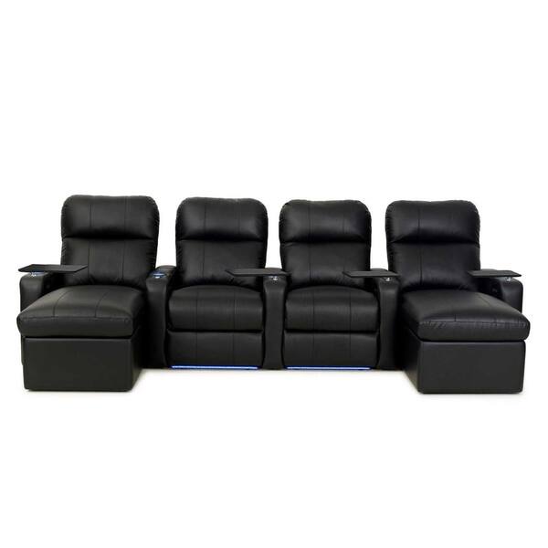 Octane Turbo XL700 Power Leather Theater Seating with Reclining Chaise ...