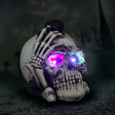 Skull with Color Changing LED Eyes and Timer - Overstock - 17963828