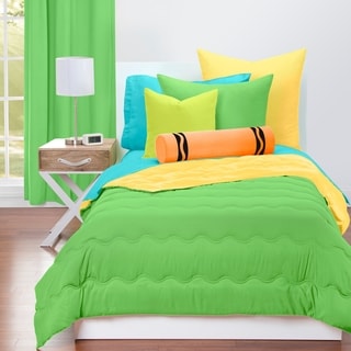 Crayola Jungle Green and Laser-Lemon Reversible 3-piece Comforter Set ...