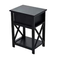 HomCom Wood X-side End Table - 15.5"L X 12"W X 22"H - On Sale - Bed ...
