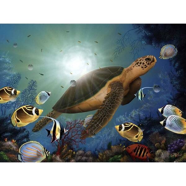 "The Enchanted Sea Turtle" by Jeremy Lee, Canvas Giclee Wall Art - Bed ...