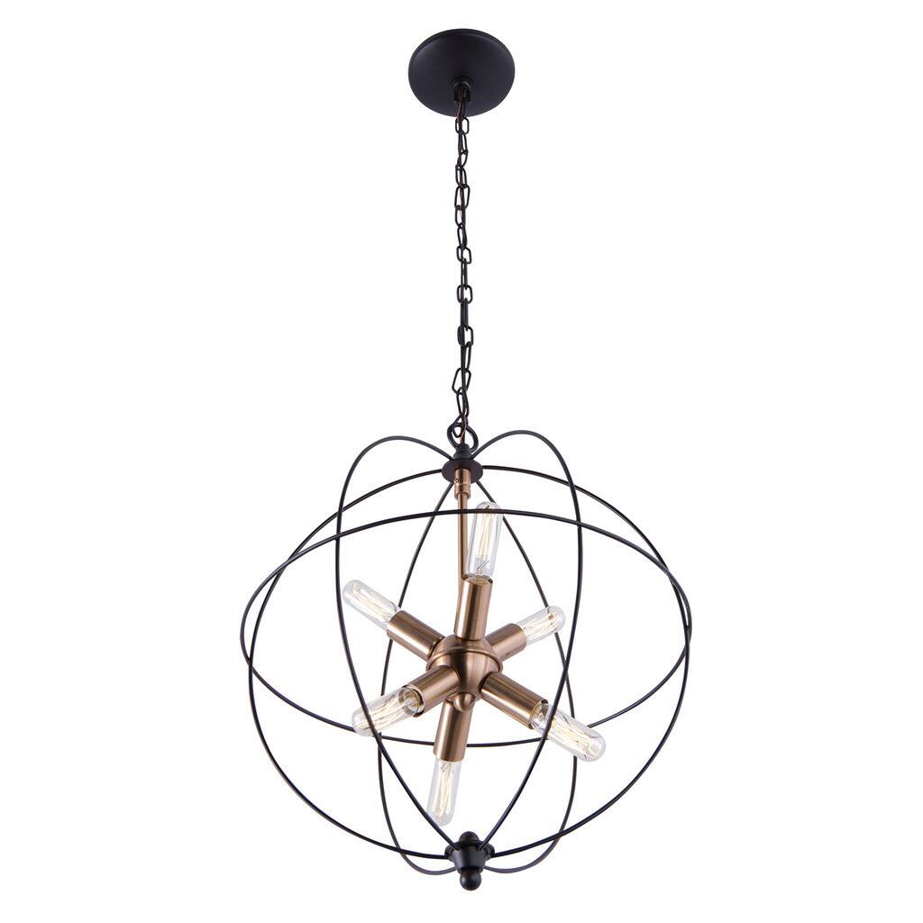 Aztec Lighting Transitional 6-light Bronze/Brass Pendant - Overstock ...