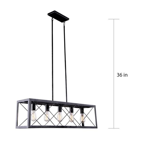 Aztec Lighting Industrial 5-light Black Pendant - Bed Bath & Beyond ...