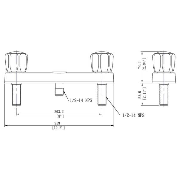 Two Handle Non-Metallic 8" Shower Faucet Valve for Manufactured ...