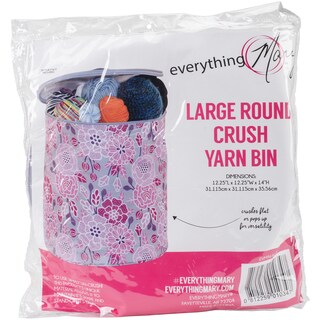 Everything Mary Round Yarn Bin-12.25"X12.25"X14" Large Crush Print ...