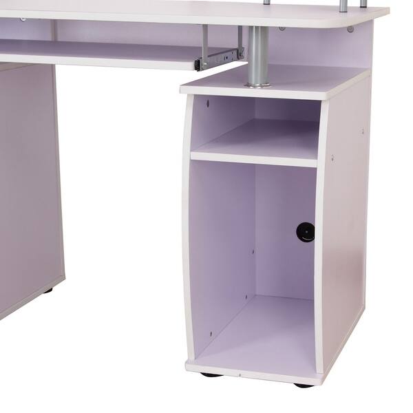 HomCom 48 in Multi Level Computer Desk With Shelves And Keyboard Tray ...