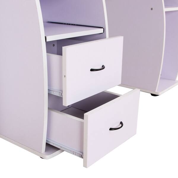 HomCom 48 in Multi Level Computer Desk With Shelves And Keyboard Tray ...