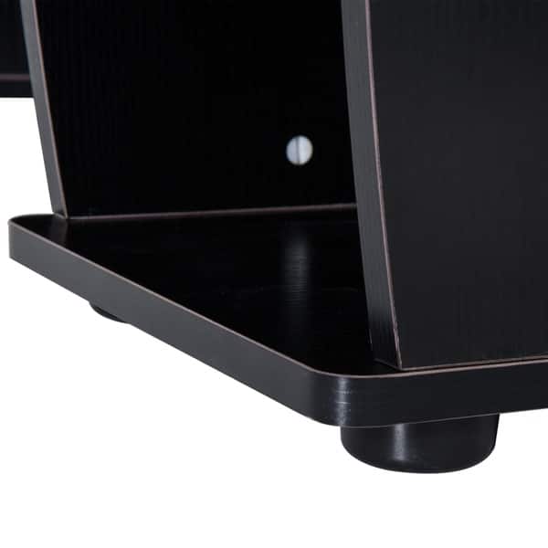 HomCom 48 in Multi Level Computer Desk With Shelves And Rolling ...