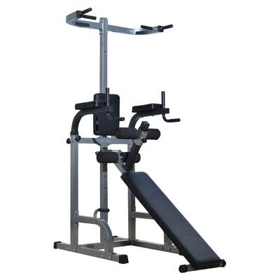 Soozier Full Body Power Tower Home Fitness Station with Sit Up Bench ...