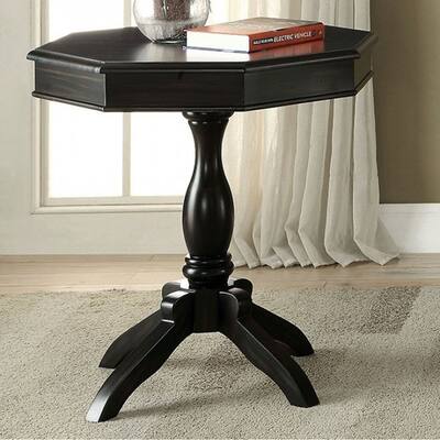 Iliana Transitional Octagon Accent Table, Antique Black - Overstock ...