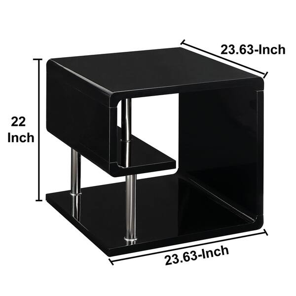 Ninove Contemporary Style End Table, Black - Bed Bath & Beyond - 18020889