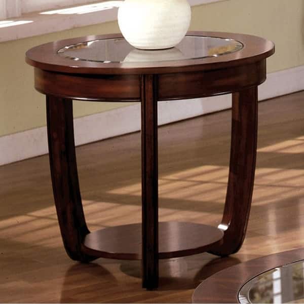 Crystal Falls Transitional Coffee Table , Dark Cherry - Bed Bath ...