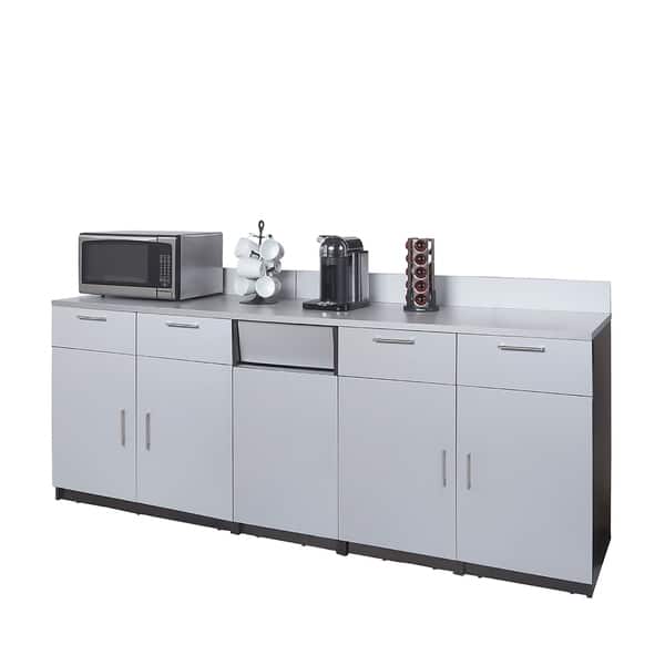 Coffee Break Room Cabinets ASSEMBLED Model O4P0A4L2S 3pc EspressoGray ...