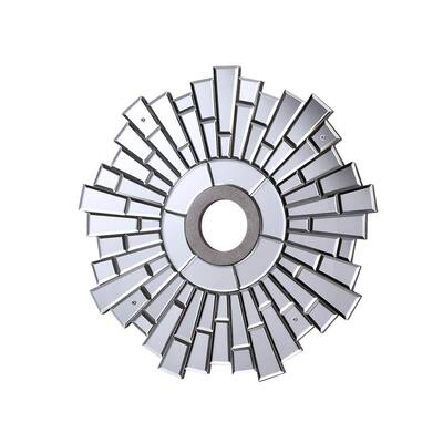 24 in. Mirrored Ceiling Medallion in Silver leaf - Overstock - 18029974