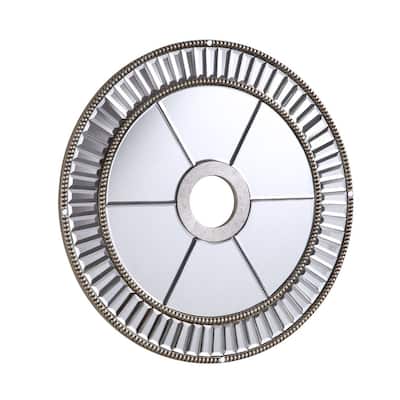 32 in. Mirrored Ceiling Medallion in Silver leaf - Overstock - 18029992