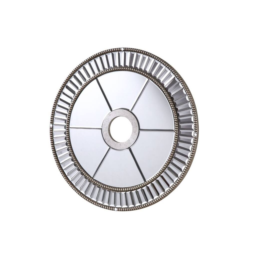 24 in. Mirrored Ceiling Medallion in Silver leaf - Overstock - 18029997
