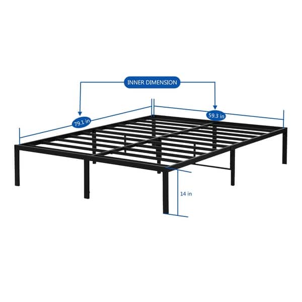 Sleeplanner 14-inch Queen-Size Dura Steel Slat Bed Frame OVT-2000, No ...