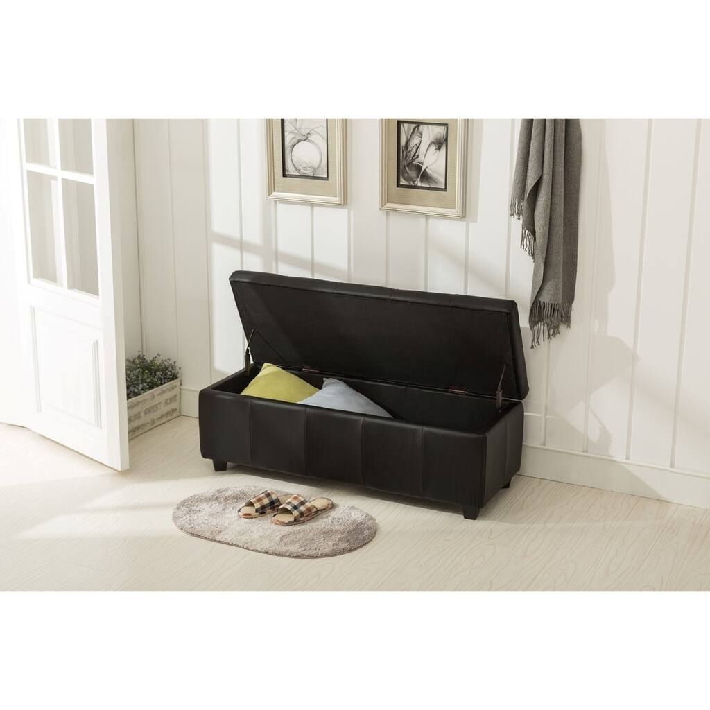 Porthos Home Upholstered Quentin Storage Bench - Overstock - 18040088