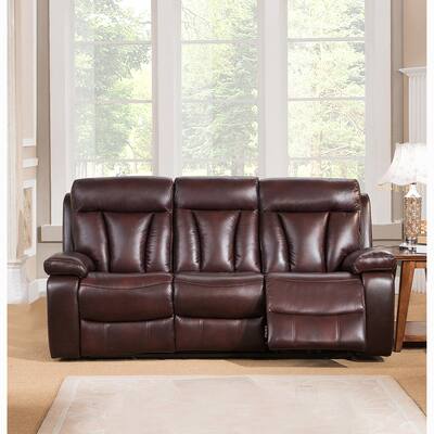 Zenith Brown Top Grain Leather Power Motorized Lay-flat Reclining Sofa - Overstock - 18045587