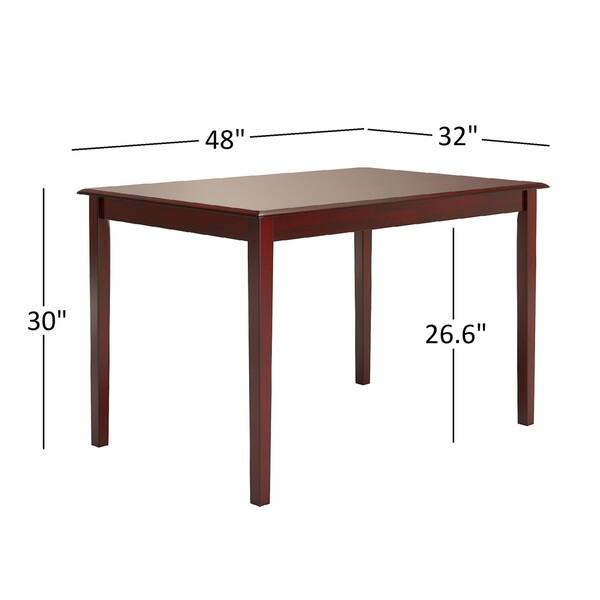 Wilmington II 48-Inch Rectangular Antique Berry Red 5-Piece Dining Set ...