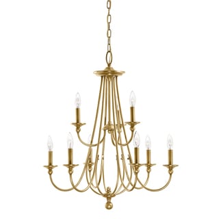 Aztec Lighting Traditional 9-light Natural Brass Chandelier - Bed Bath ...