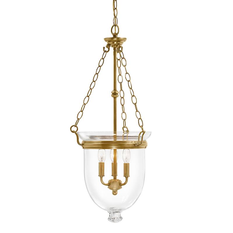 Aztec Lighting Traditional 3-light Natural Brass Pendant - Overstock ...