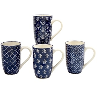Certified International Blue Indigo 20 oz. Latte Mugs in Assorted ...