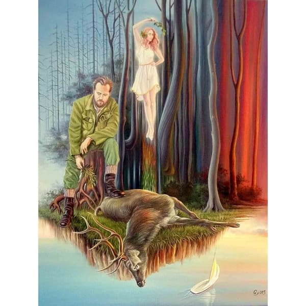 "Late regrets" by Gyuri Lohmuller, Canvas Giclee Wall Art Print - Bed ...